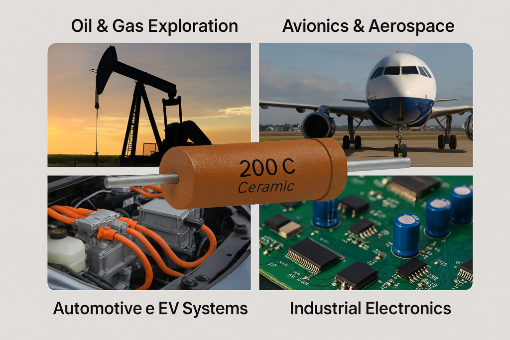 200°C Leaded Ceramic Capacitors | High-Temp NPO & X7R Caps